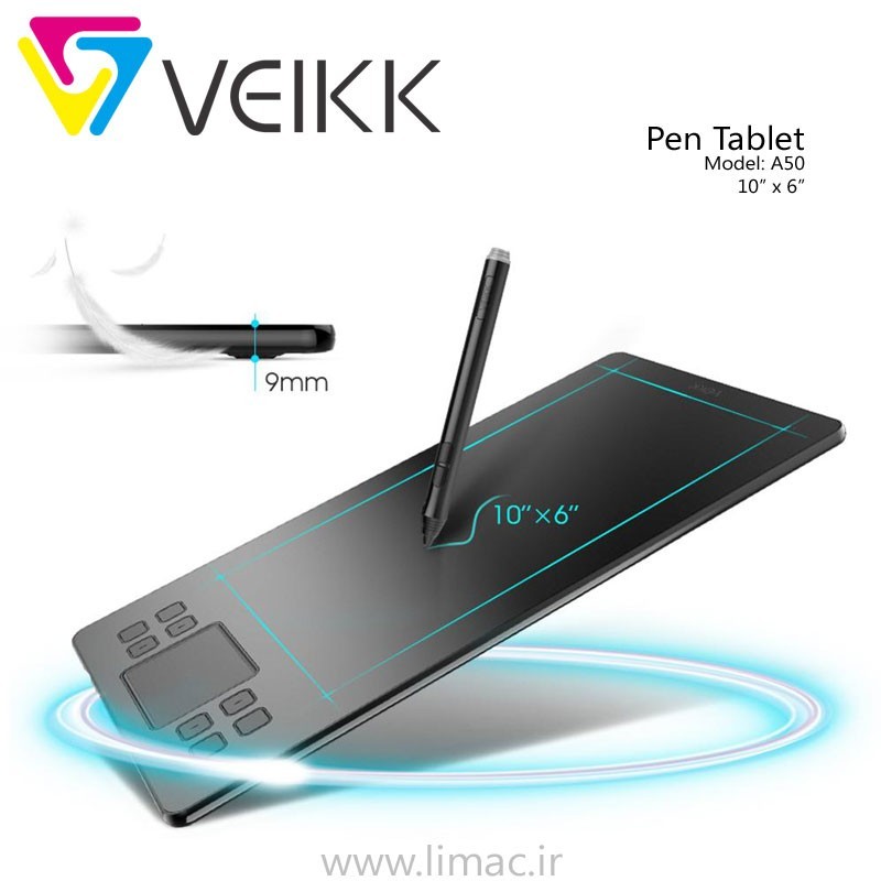 صفحه و قلم ویک Veikk A50 قلم نوری انتخاب ضمانت: هفت روز ضمانت برگشت کالا
