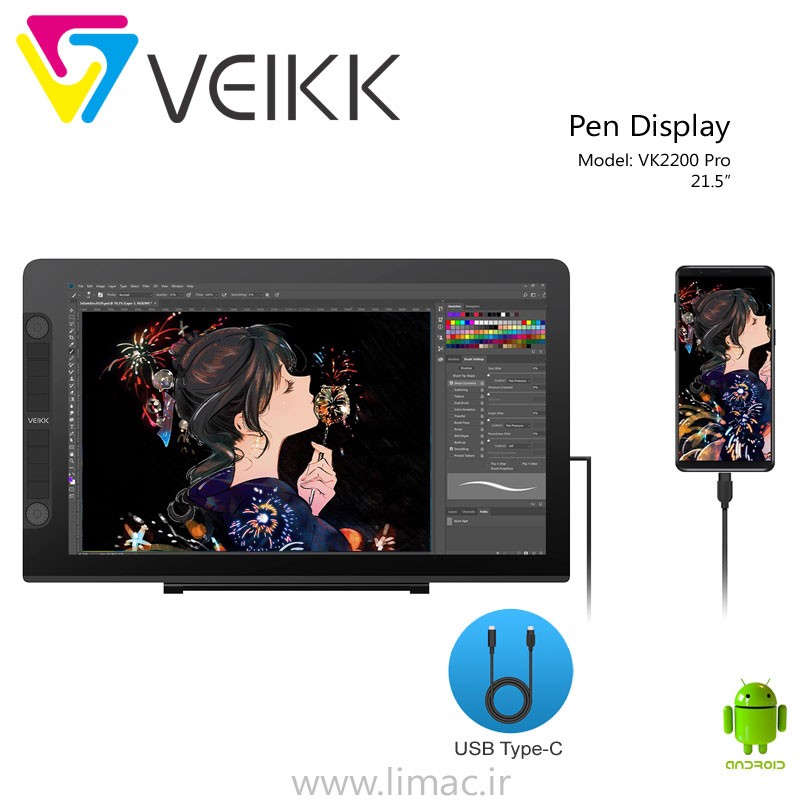 قلم نوری و نمایشگر ویک Veikk VK2200 Pro اورجینال با قیمت ارزان